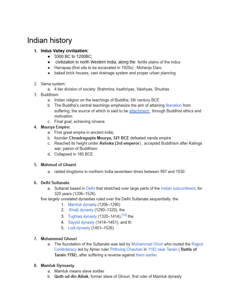 Indian History: 1. Indus Valley Civilization | PDF | Umar | Ali