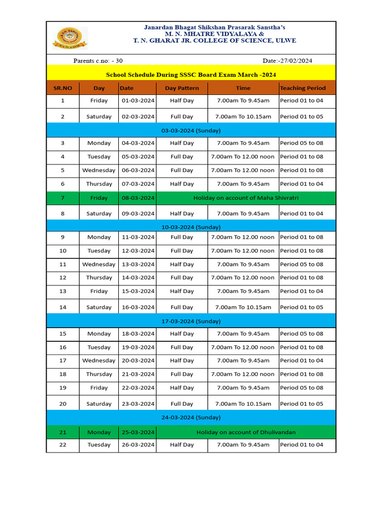 MARCH TIME TABLE 2 | PDF