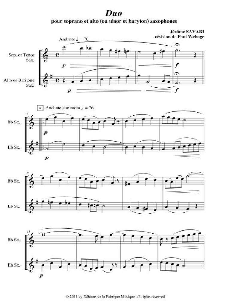 Duo Sax Alti | PDF