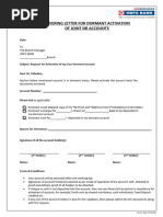 Dormant Account Reactivation Form | PDF | Finance & Money Management