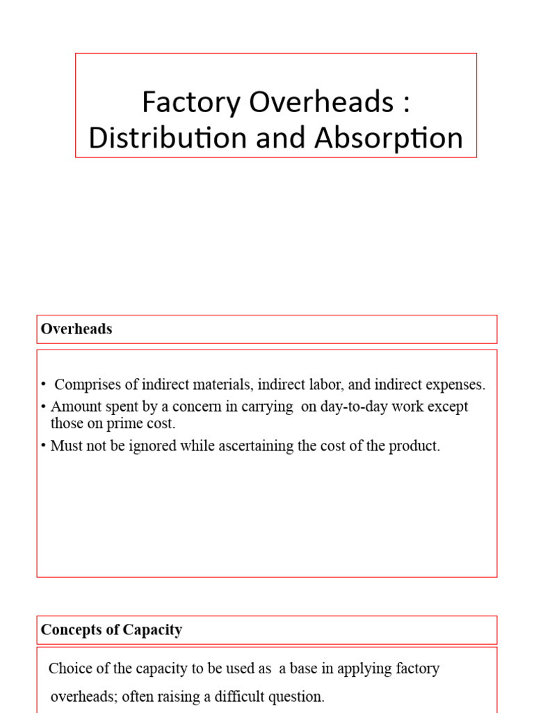 Factory Overheads - Updated | PDF | Cost | Expense
