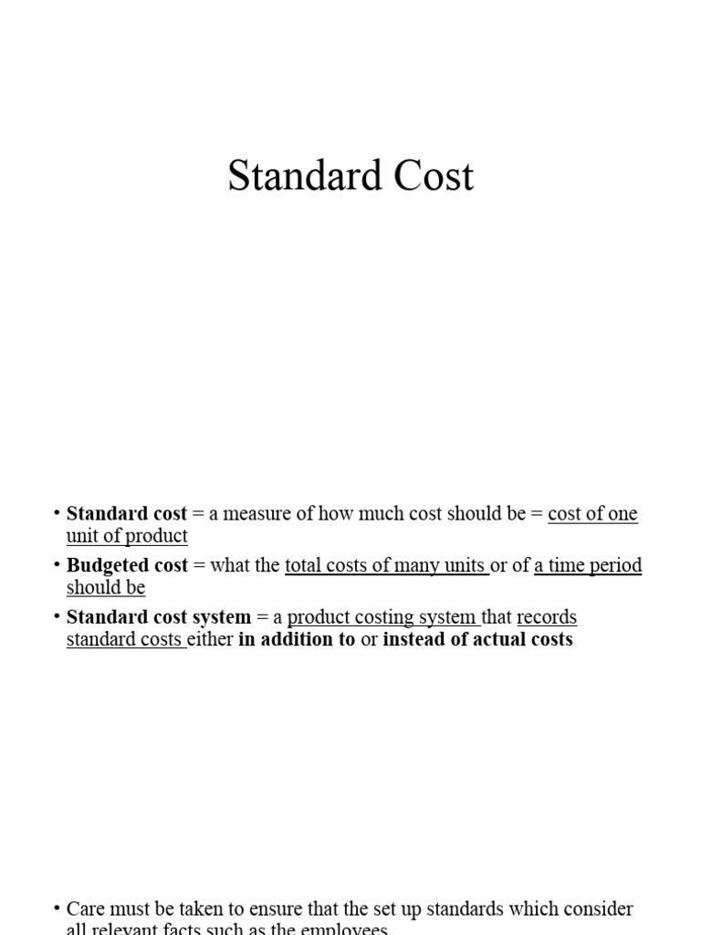 Standard Costing for Managers | PDF | Cost | Variance