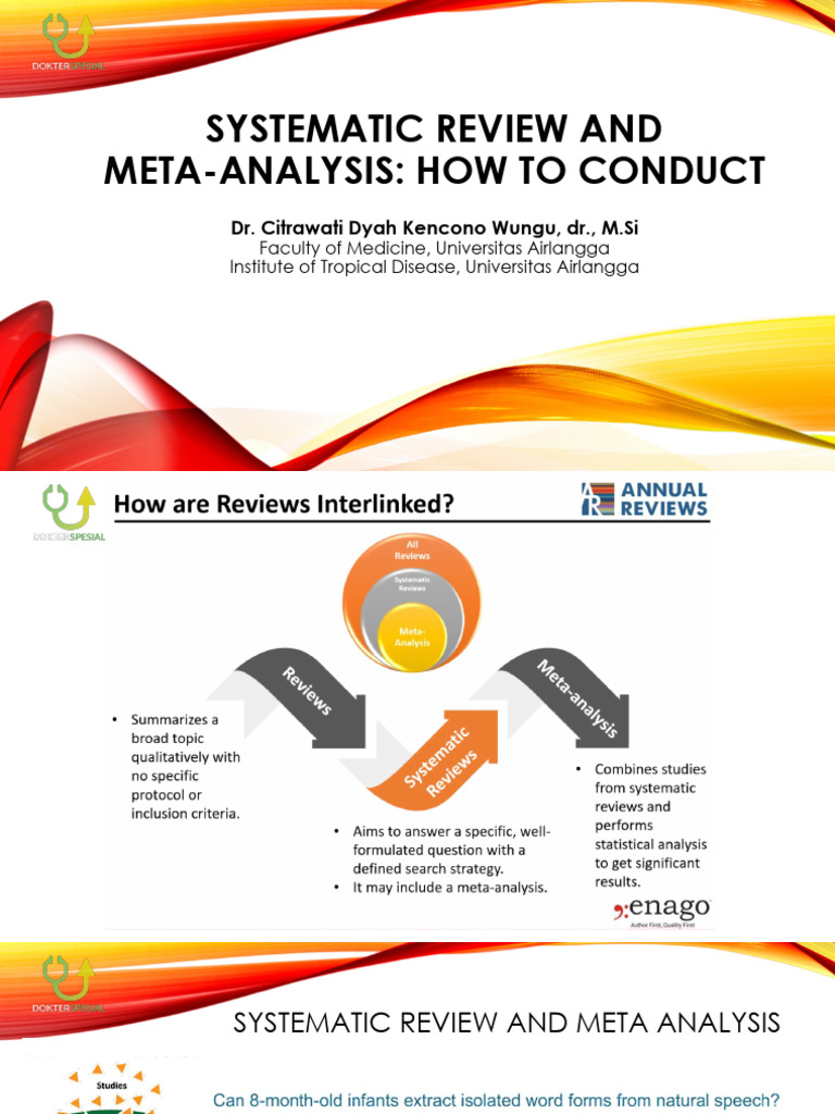 Materi - DR Citrawati - Sysrev Dan Meta Ananlisis - Dokter Spesial | PDF | Meta Analysis ...
