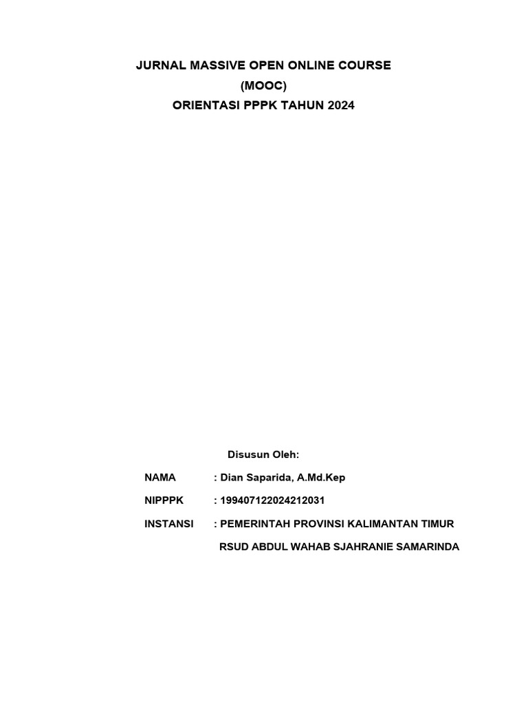 Jurnal PPPK 2024 Dian Saparida | PDF