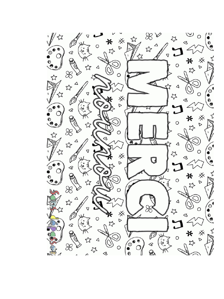 Imprimer Coloriage - Merci Nounou 806 | PDF