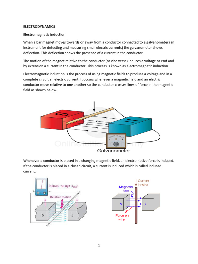 Electromagnetic Induction in Generators | PDF | Electromagnetic Induction | Electric Generator