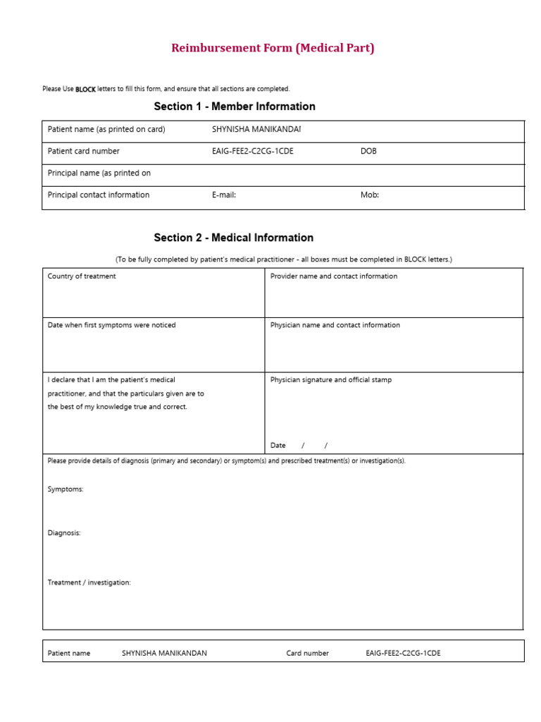 myNAS Claim Form - 1424011408 | PDF | Wire Transfer | Clinical Medicine