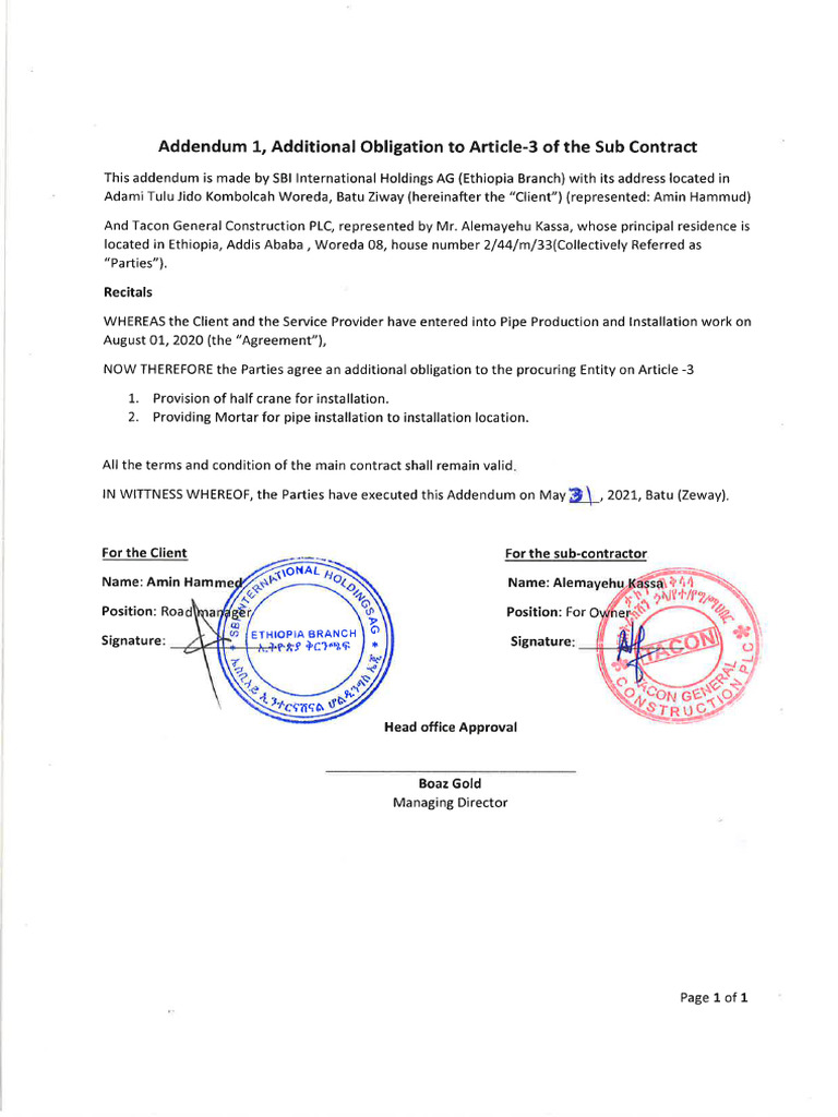 Addendum 1 For Pipe Culvert | PDF