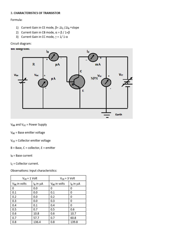 3 Expt | PDF | Bipolar Junction Transistor | Electrical Engineering