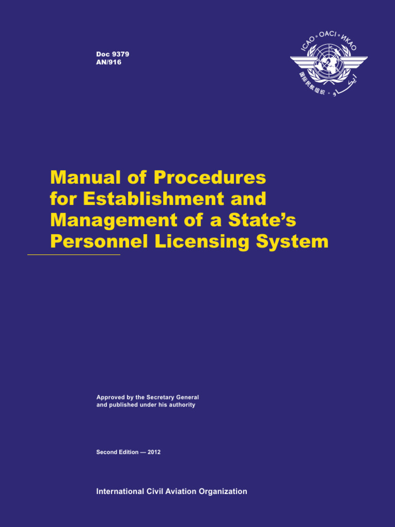 Personnel Licensing System Manual | PDF | Aviation | Aerospace