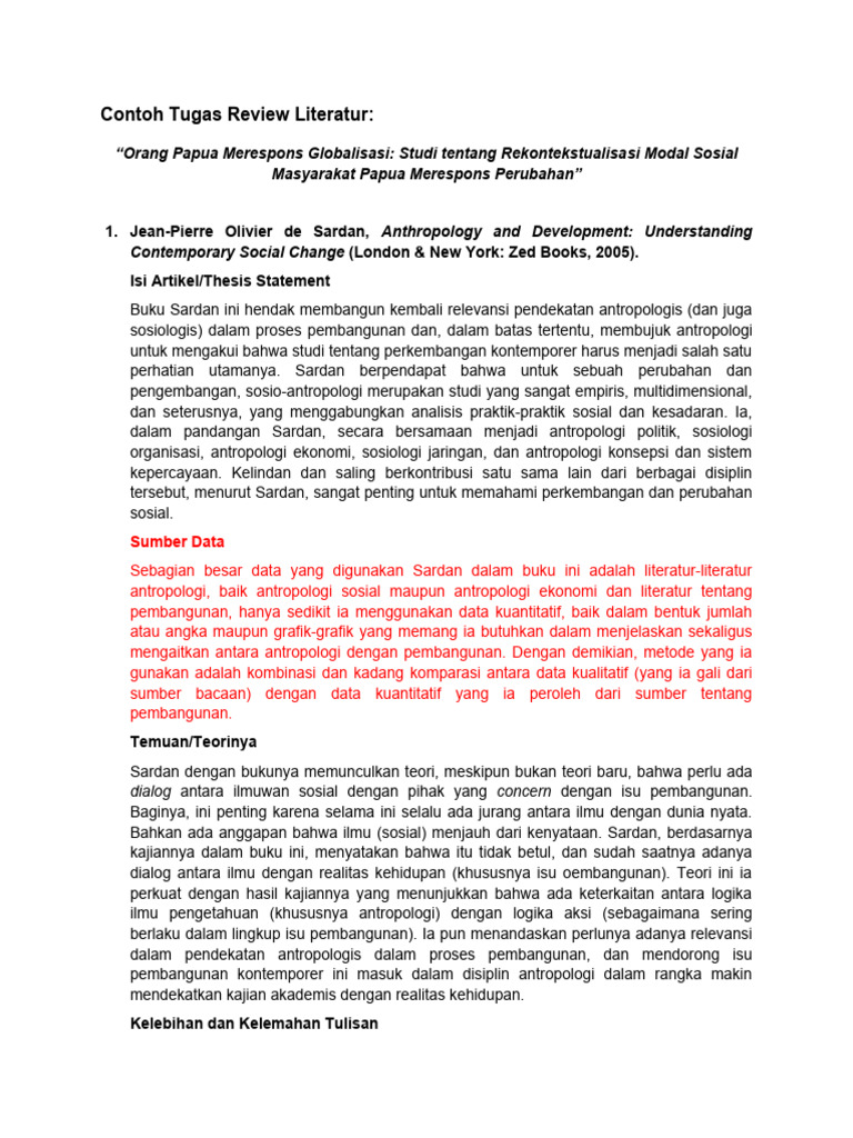 Contoh Tugas Review Literatur | PDF