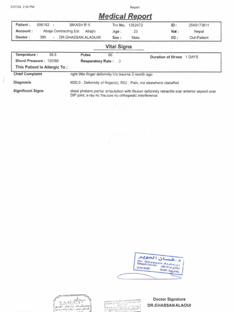 Bikash Medical Report | PDF