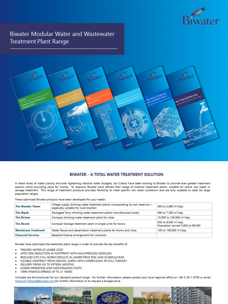 Biwater Modular Treatment Solutions | PDF | Sewage Treatment | Water ...