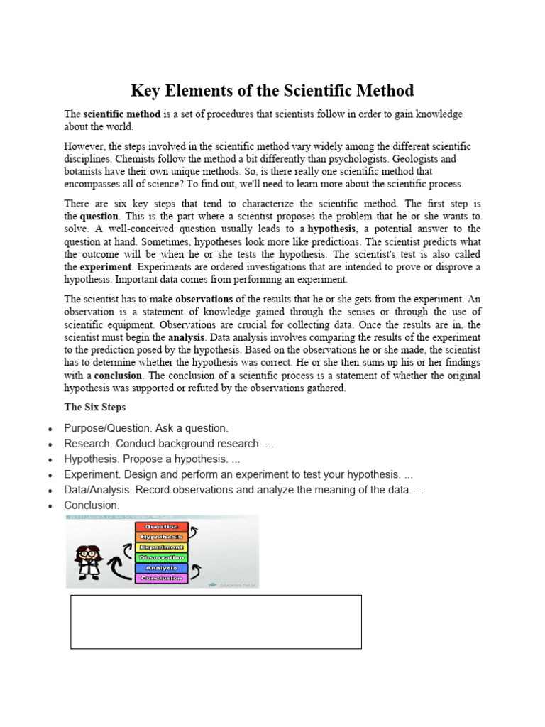 Key Elements of The Scientific Method | PDF | Hypothesis | Experiment