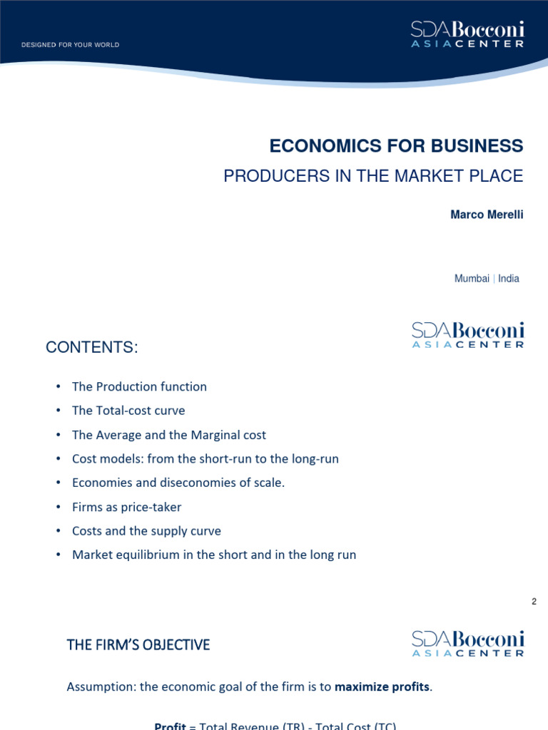 IMB - EFB2 Slides Set 2 | PDF | Average Cost | Marginal Cost