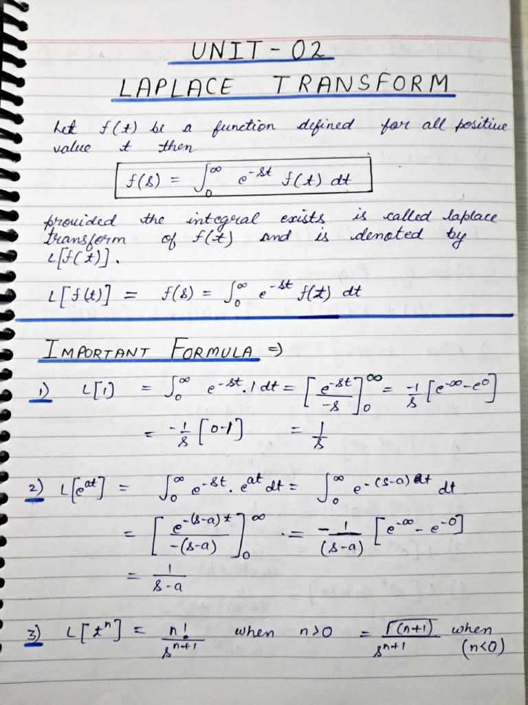UNIT - 2 Laplace Transform | PDF