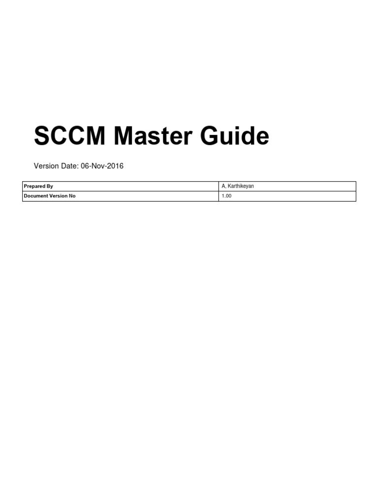 SCCM Master Guide | PDF | Application Software | Server (Computing) SCCM Master Guide | PDF | Application Software | Server (Computing)