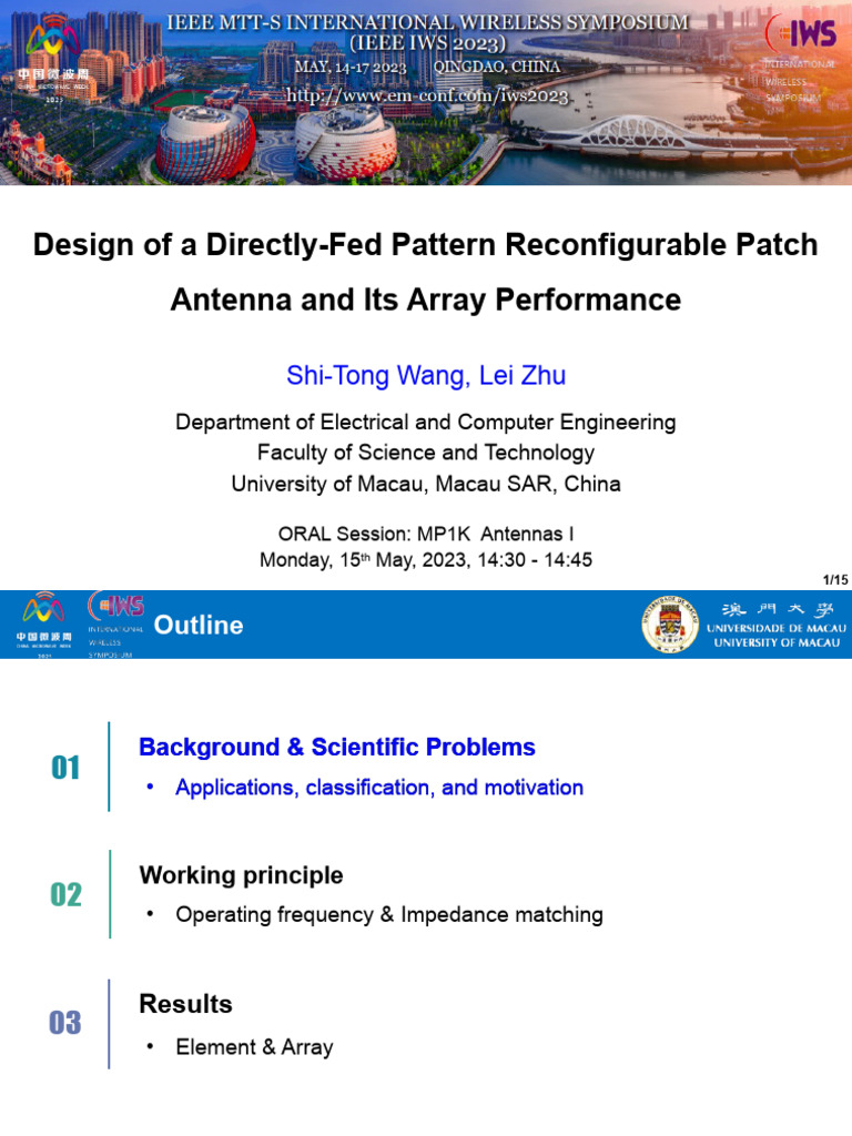 Presentation-Design of A Directly-Fed Pattern Reconfigurable Patch Antenna and Its Array ...