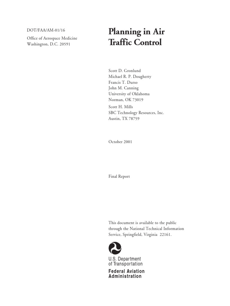 Planning in Air Traffic Control | PDF | Air Traffic Control | Federal ...