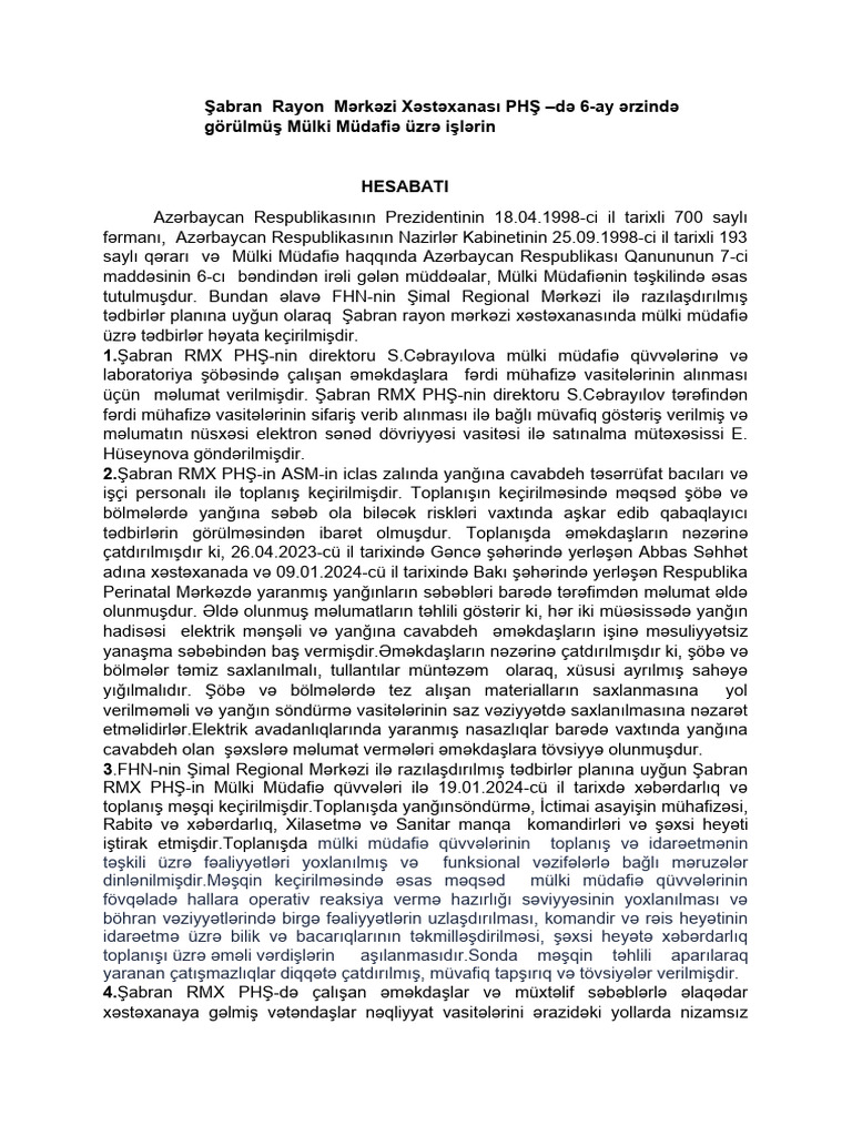 Hesabat-6 Aylıq 2024 | PDF