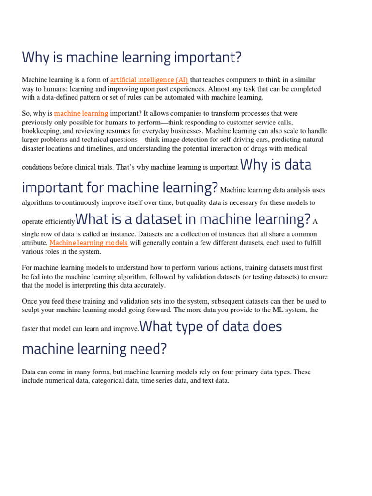 ML Unit1.notes | PDF | Data Quality | Machine Learning