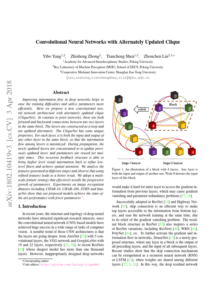 Convolutional Neural Networks with Alternately Updated Clique ... Convolutional Neural Networks with Alternately Updated Clique ...