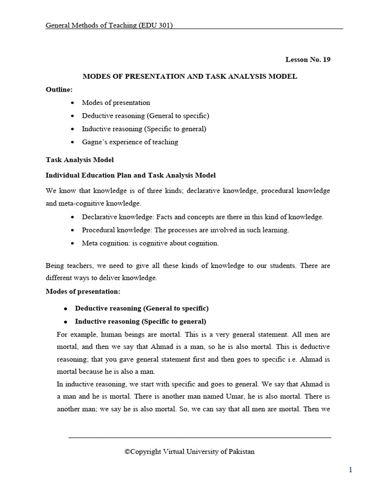 GMT Lesson 19 | PDF | Reason | Procedural Knowledge