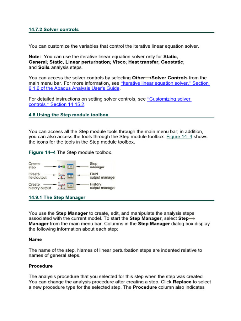 Abaqus Solver and Step Management Guide | PDF | Viscoelasticity | Menu ...