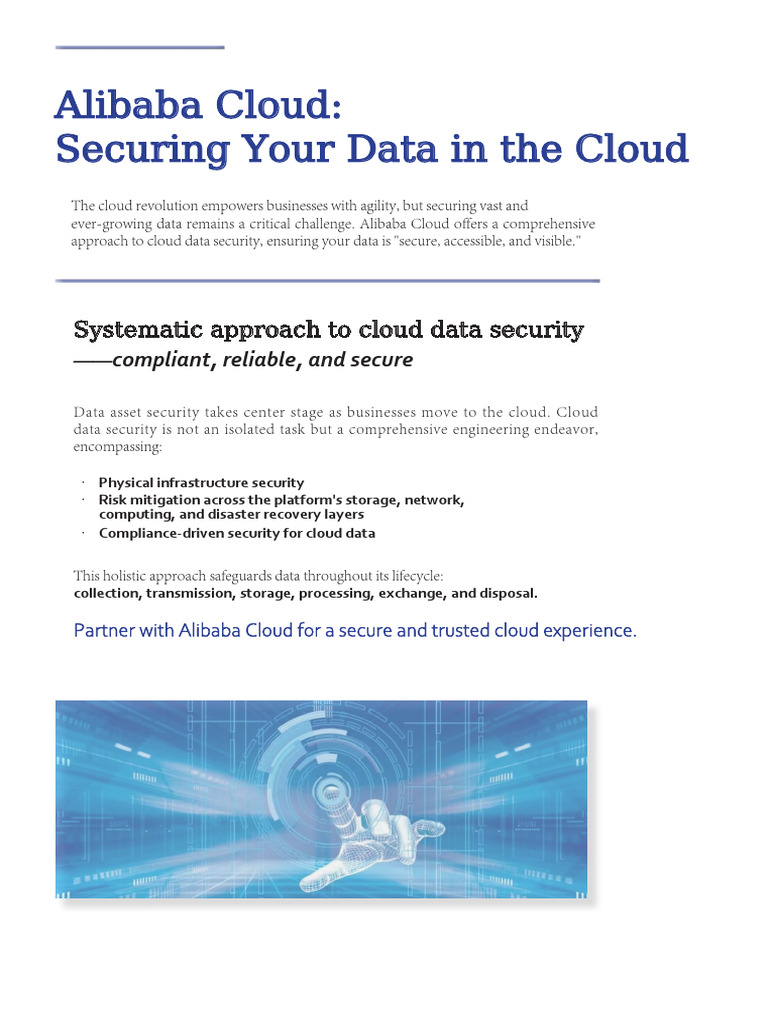 Alibaba Cloud Securing Your Data in The Cloud | PDF | Cloud Computing | Data
