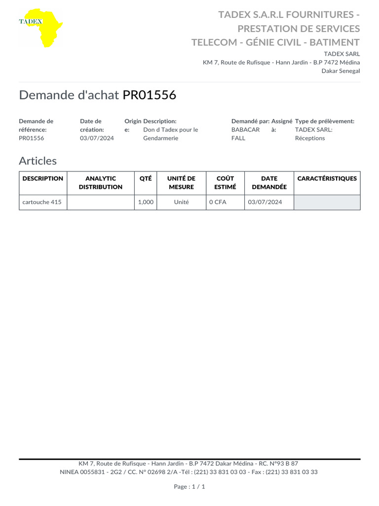Demande D'achat | PDF