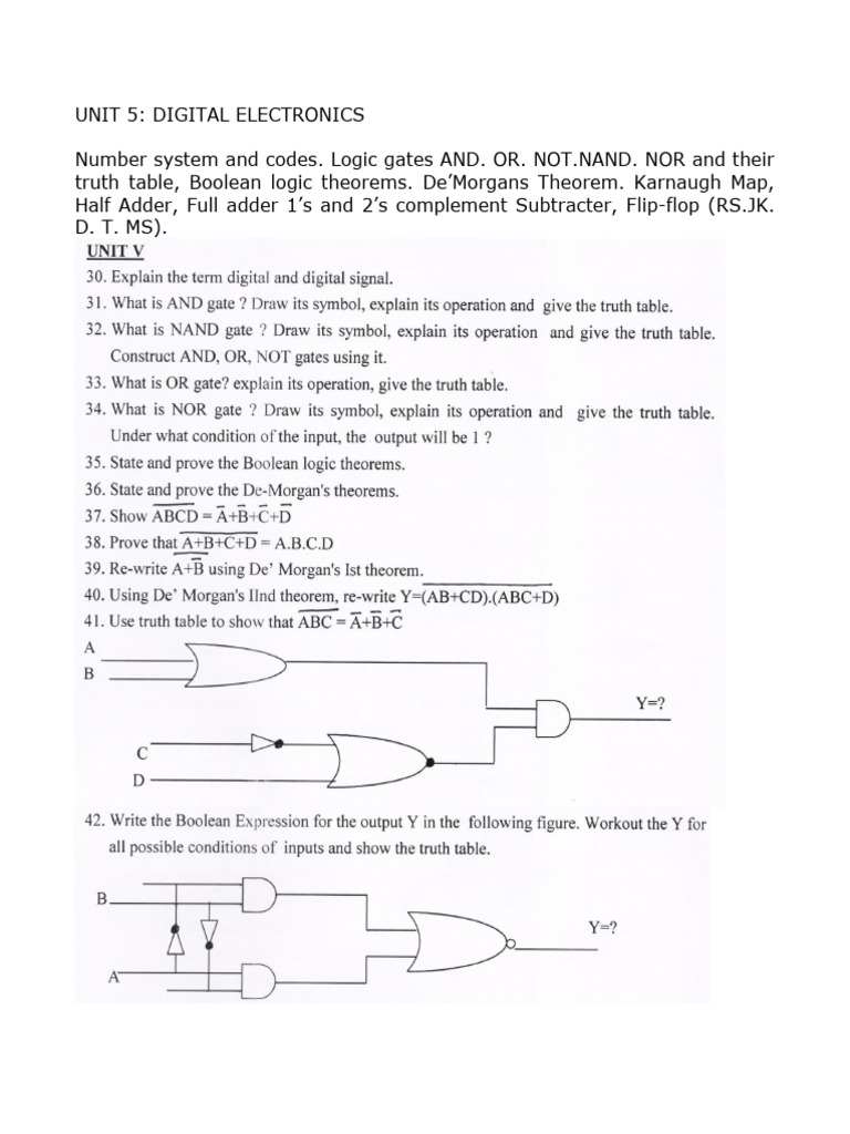 A&DC Unit-5 | PDF | Logic Gate | Electrical Circuits