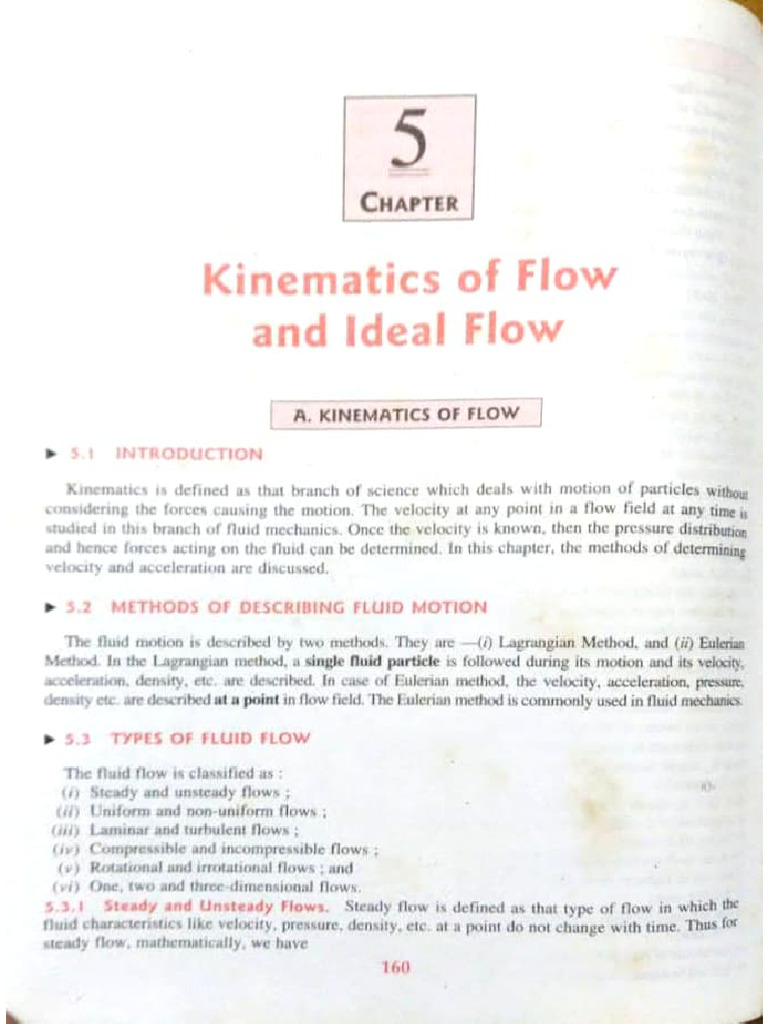 Kinematics of flow and ideal flow | PDF