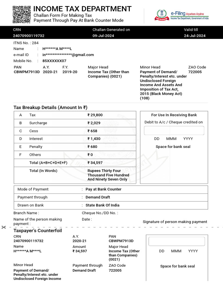 ChallanForm | PDF | Payments | Cheque