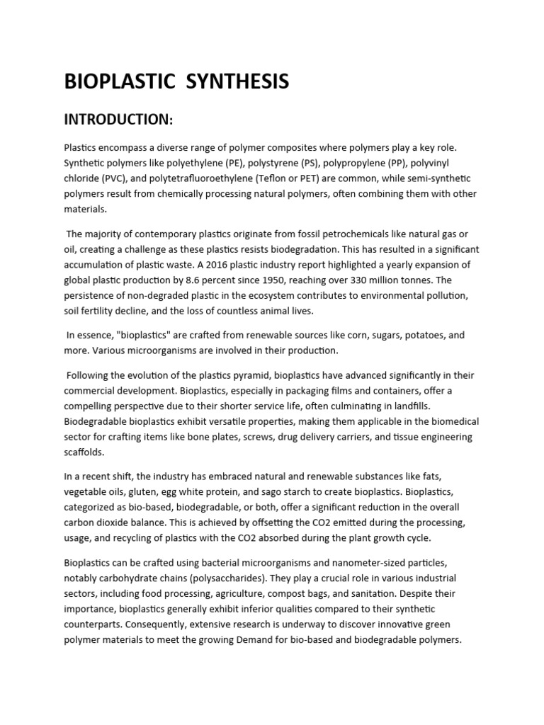 Bioplastic Synthesis from Lotus Leaf | PDF | Plastic | Biodegradation