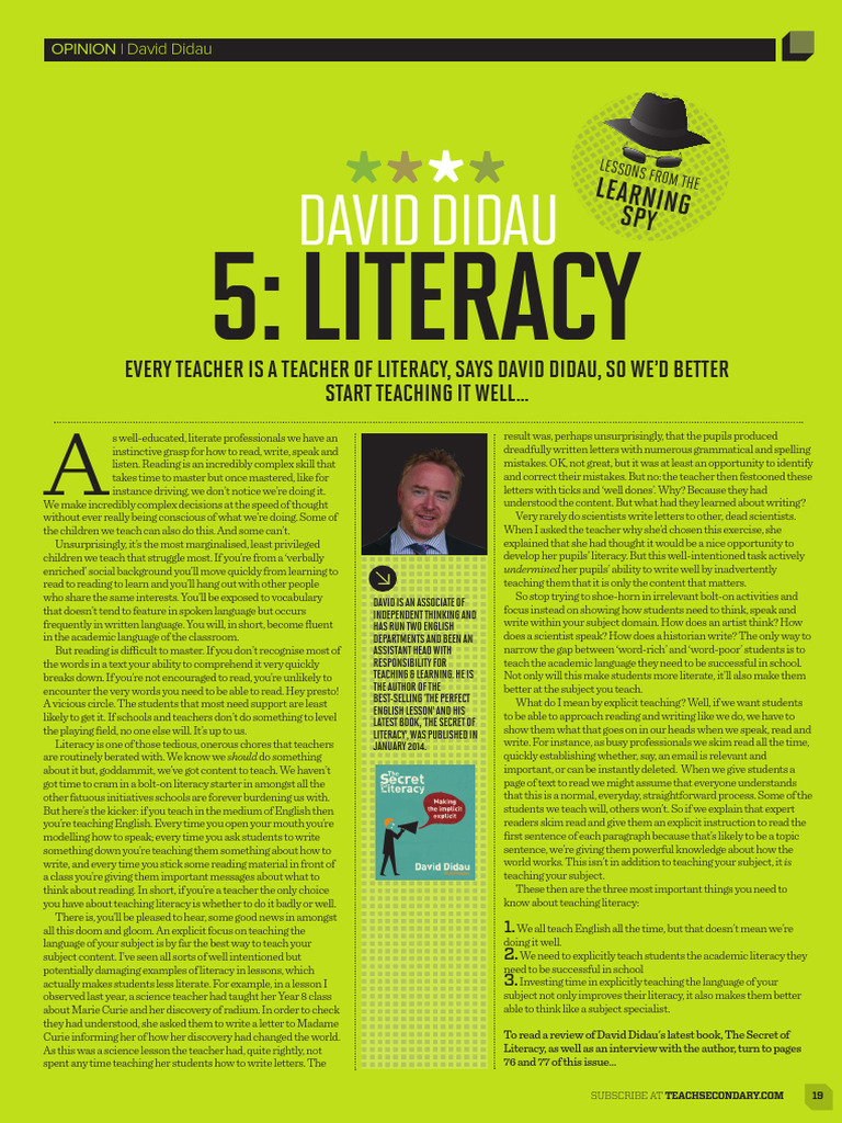 David Didau Lessons Literacy | PDF | Literacy | Cognition