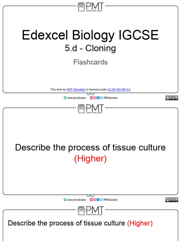 Flashcards - 5d Cloning - Edexcel Biology IGCSE | PDF | Cloning | Cell ...