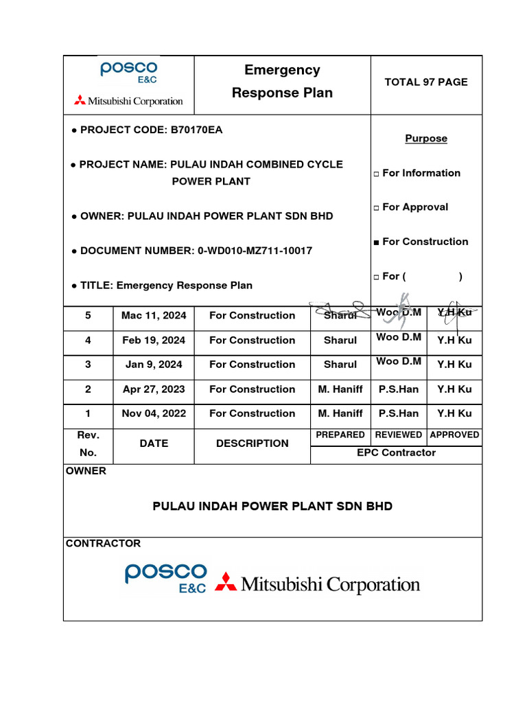 0 Wd010 Mz711 10017 Rev 5 Emergency Response Plan Pdf Emergency