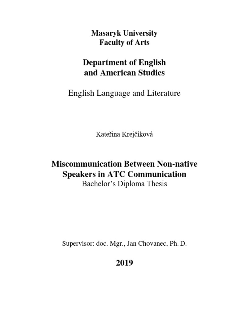 Theisis Important | PDF | Air Traffic Control | Multilingualism