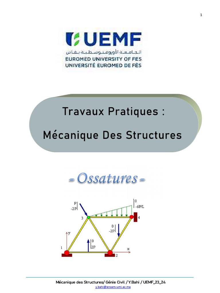 TP MDS 23 24 - Uemf | PDF | Mécanique | Ingénierie mécanique