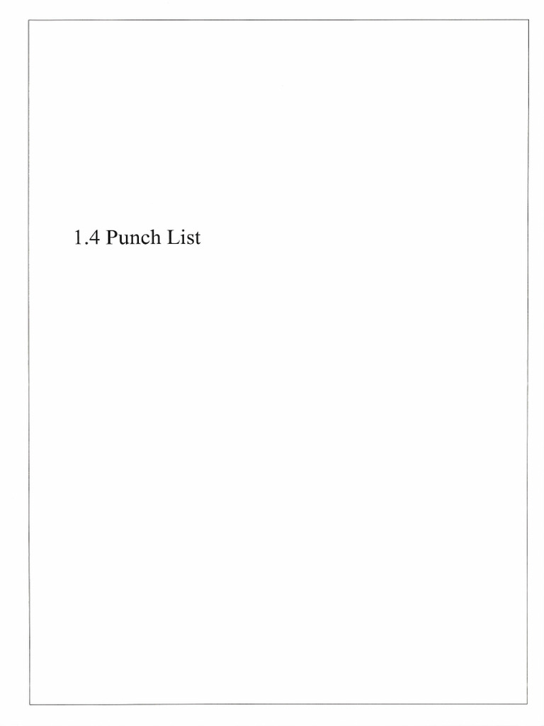 SWN-23-0062 Construction Punch List For Fuel Oil System-1 (FOS01) | PDF