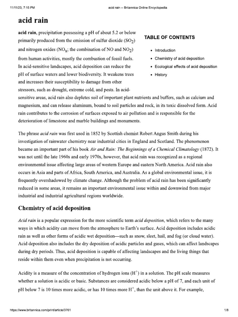 Falode Presentation (Acid Rain) | PDF