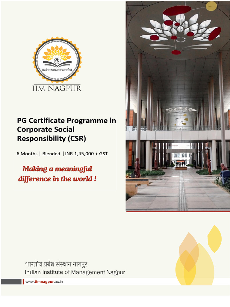 IIM Executive Education CSR Brochure | PDF | Corporate Social ...
