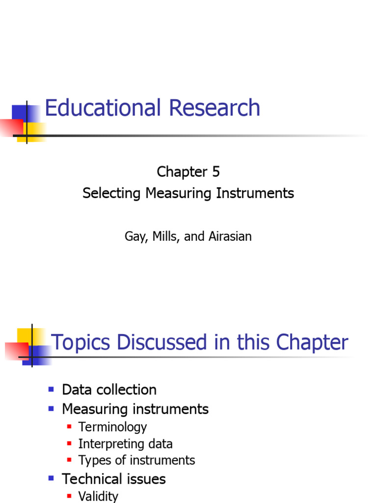 Selecting Measuring Instruments CH05 | PDF | Level Of Measurement | Validity (Statistics)