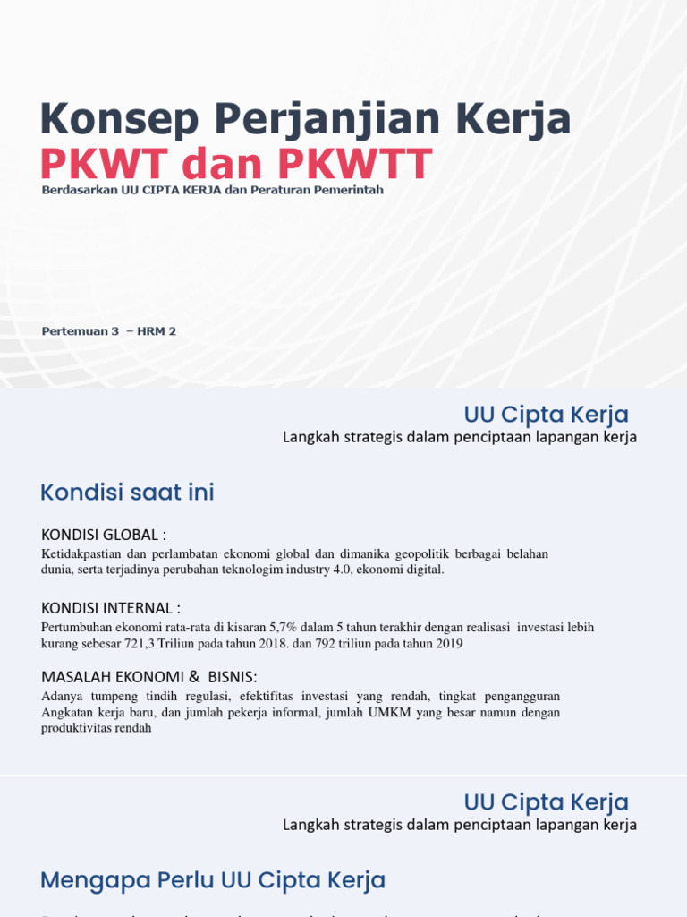 Pertemuan 3 - PKWT Dan PKWTT | PDF