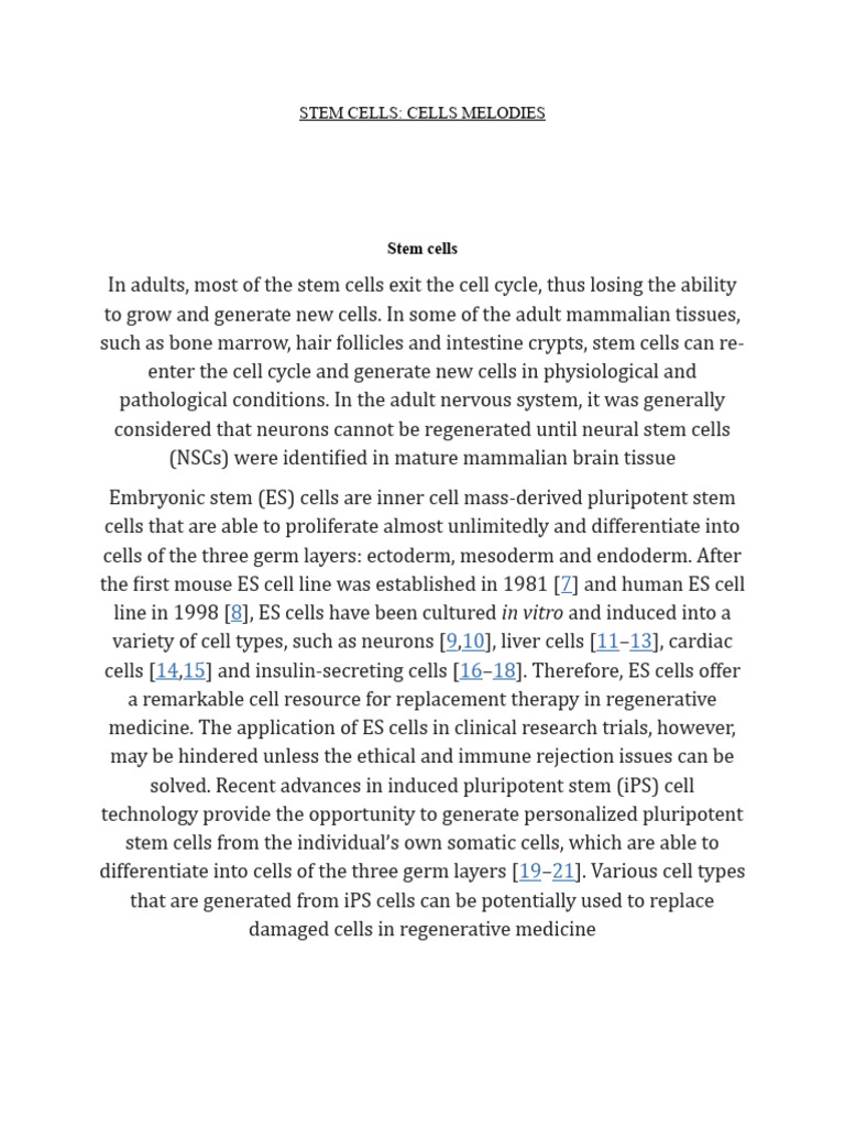 Stem Cells | PDF | Stem Cell | Embryonic Stem Cell