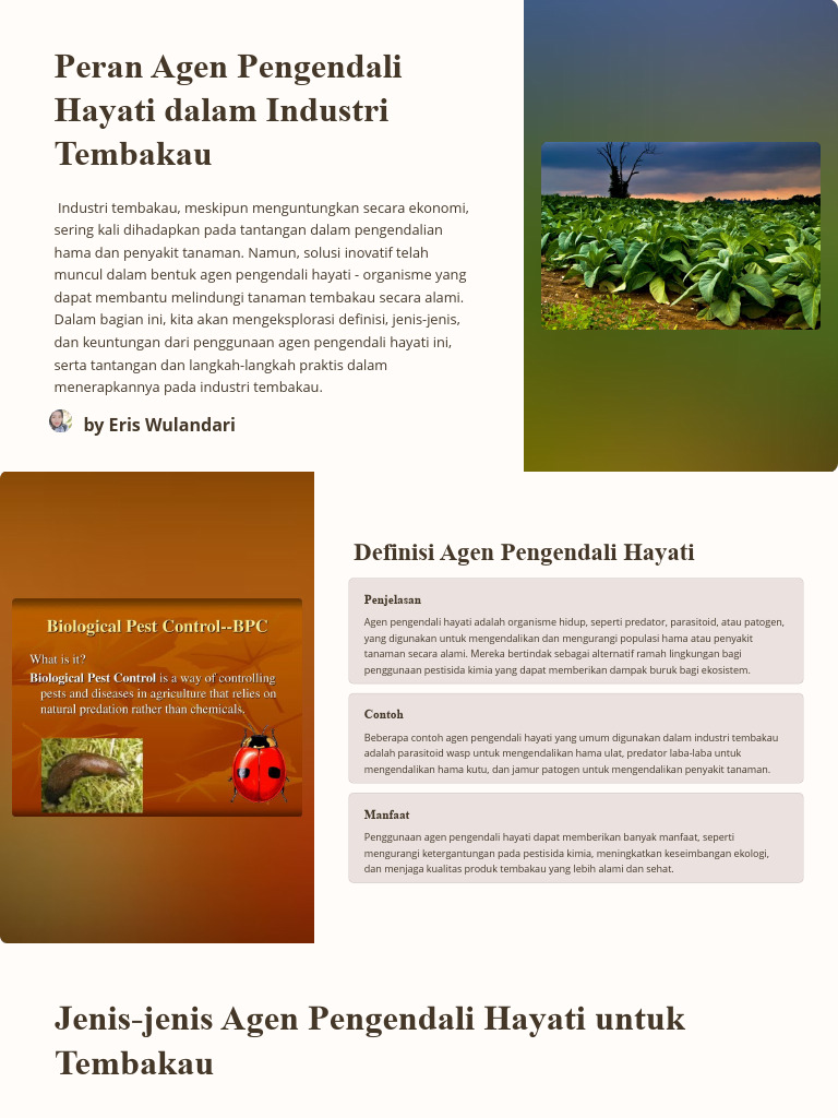 Peran Agen Pengendali Hayati Dalam Industri Tembakau | PDF ...