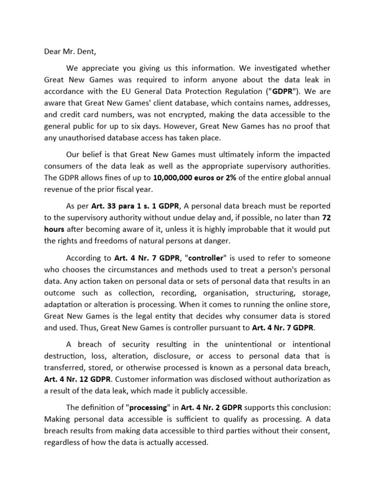 GDPR Data Breach Notification Guide | PDF | Risk | Justice