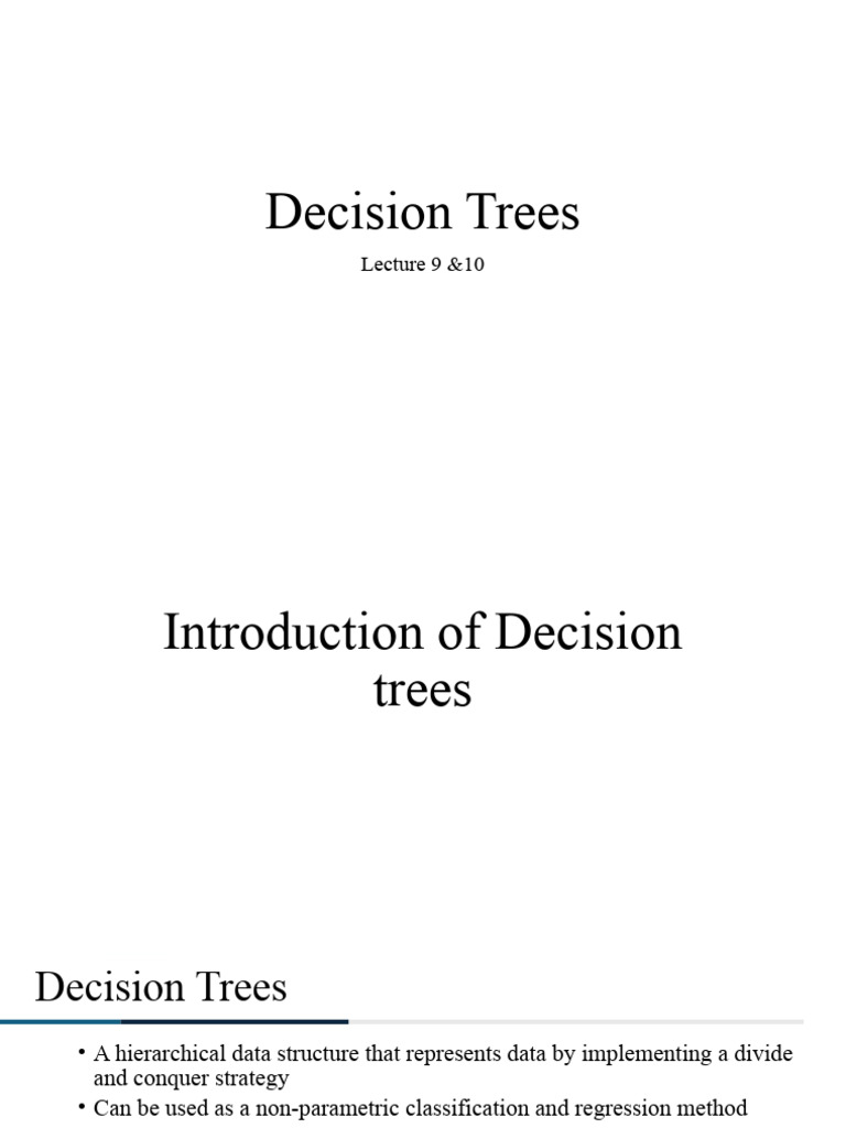 Decision Trees-Lecture 9&10 | PDF | Applied Mathematics | Algorithms