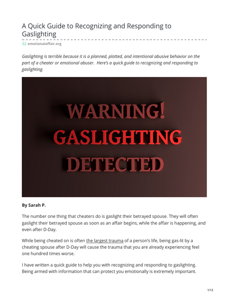 Gaslighting Pdf Thought Mind