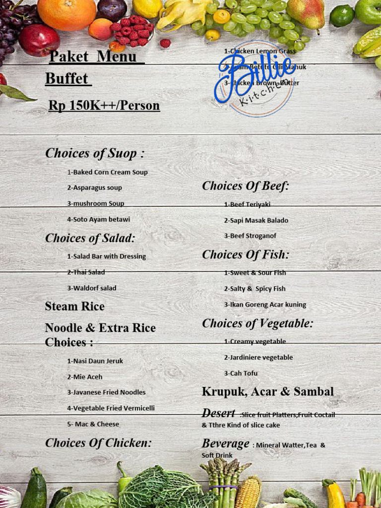 Buffet Menu Options for Events | PDF